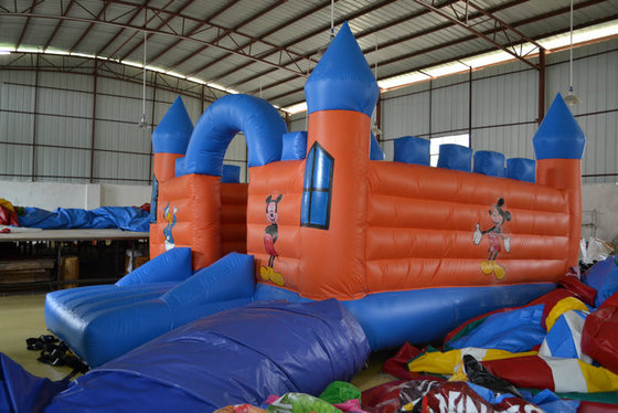 6*4*3.5m Inflatable Sports Games Blue And Orange Disney Inflatable Trampoline To The Children
