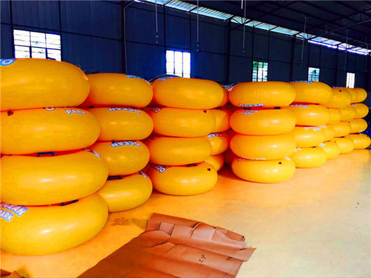 Yellow Inflatable Water Toys , PVC Customized Swimming Ring