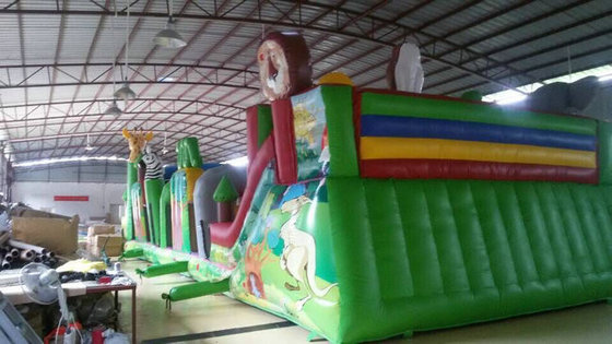 Fireproof Funny Inflatable Sports Games Colored Castle For Children Playing