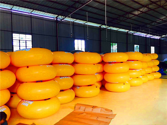 Yellow PVC Inflatable Water Toys Small Swimming Ring For Three People