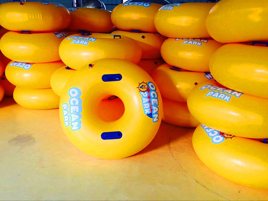 Yellow PVC Inflatable Water Toys Small Swimming Ring For Three People