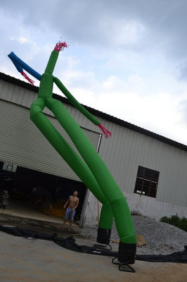 Commerical Exhibition Inflatable Air Dancer Slim Green Fire Resistance