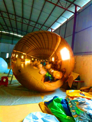 Inflatable Golden Mirror Ball , Decorative Inflatable Advertising Ball