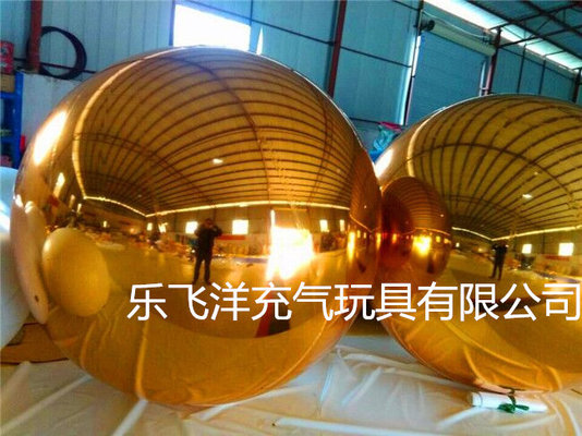 Gold Attractive Inflatable Mirror Ball , Fashionable Large Inflatable Ball