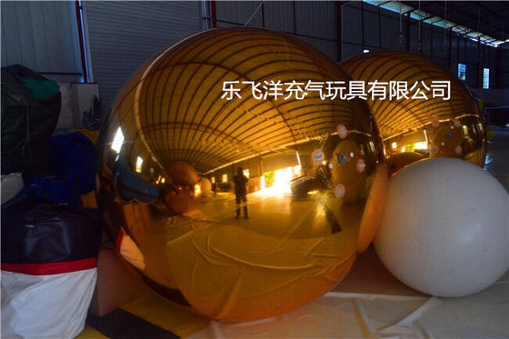 Gold Attractive Inflatable Mirror Ball , Fashionable Large Inflatable Ball