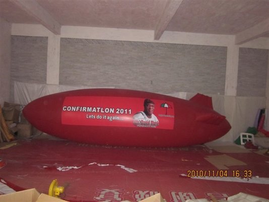 Size 7 meters remote control distance of 800 meters 1.5 hours continuous time of remote control airship Used in advertis