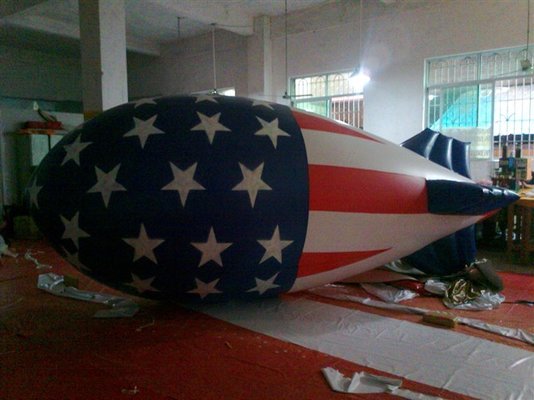 Size 7 meters remote control distance of 800 meters 1.5 hours continuous time of remote control airship Used in advertis