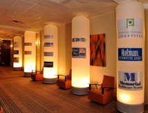 Commercial Inflatable Advertising Products Nylon Fabric With Light Pillars
