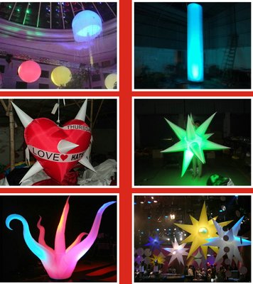 Commercial Inflatable Advertising Products Nylon Fabric With Light Pillars