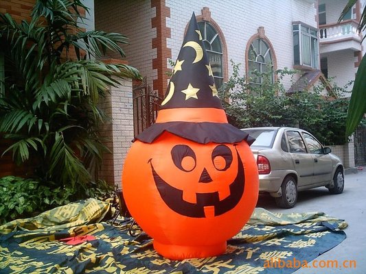 Fireproof Inflatable Halloween Pumpkins , High Tension Inflatable Kids Toys