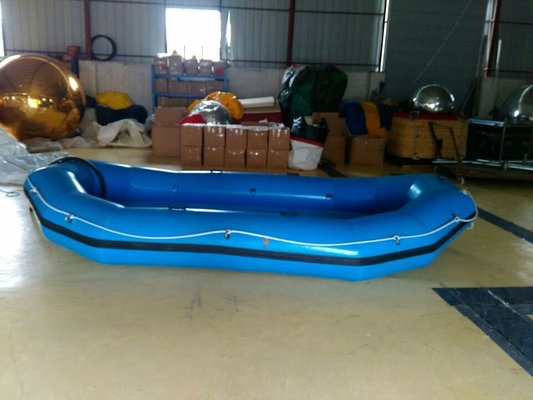 Blue 0.9mm PVC Tarpaulin Inflatable Water Toys For Adult , Walking Shoes