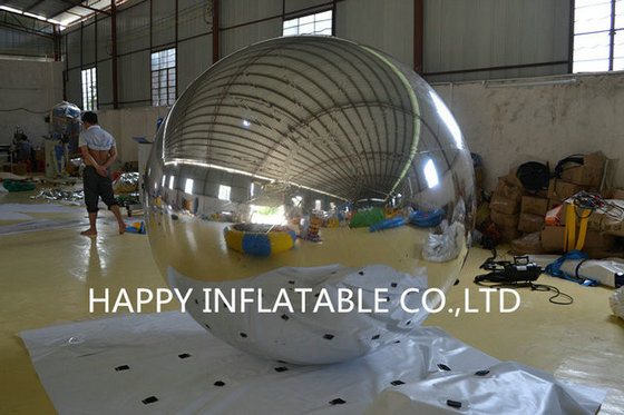 PVC Large Attractive Inflatable Mirror Ball Silvery For Party Show