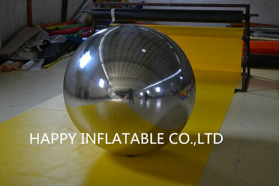 PVC Large Attractive Inflatable Mirror Ball Silvery For Party Show