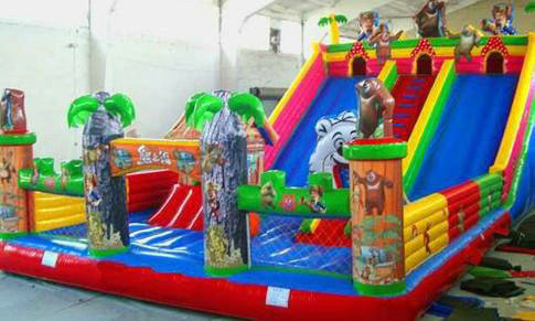 Kids Funny Inflatable Toy Sports Games Cartoon Castles With PVC Fireproof