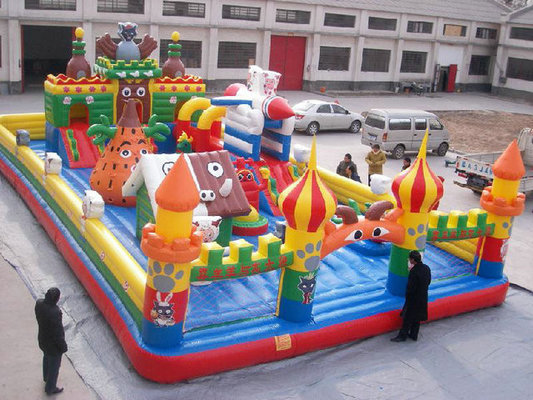 Kids Funny Inflatable Toy Sports Games Cartoon Castles With PVC Fireproof