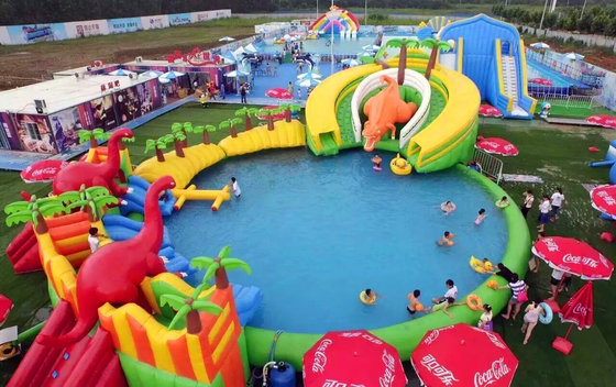 Blue Inflatable Sports Games Inflatable Super Water Long Ramp For Outdoor Play