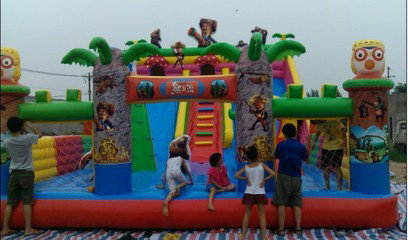 Outdoor Inflatable Sport Games Castle / Amusement Park Inflatable Obstacle Course
