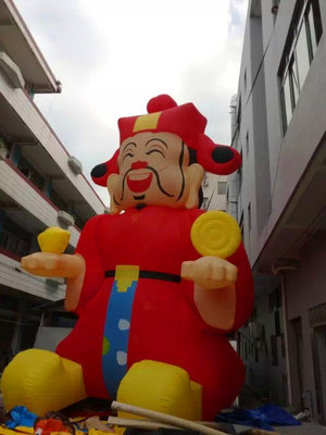 Red PVC Inflatable Advertising Products God Of Wealth Model ISO