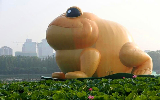 Red PVC Inflatable Advertising Products God Of Wealth Model ISO