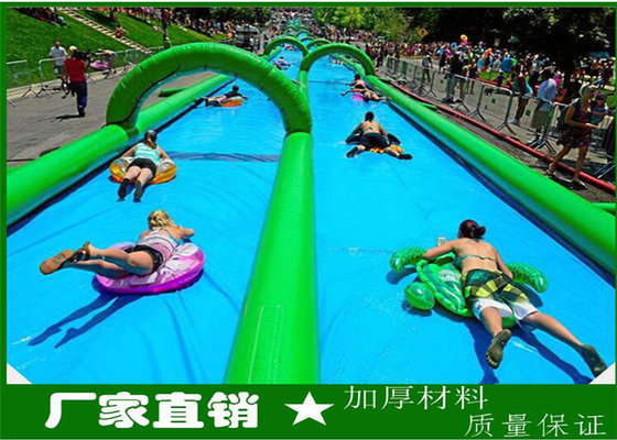 Large Inflatable Water Slides , PVC Tarpaulin Outdoor Inflatable Slideway For funny