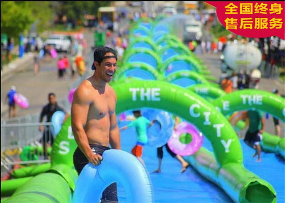 Large Inflatable Water Slides , PVC Tarpaulin Outdoor Inflatable Slideway For funny
