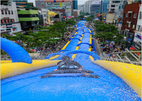 Large Inflatable Water Slides , PVC Tarpaulin Outdoor Inflatable Slideway For funny
