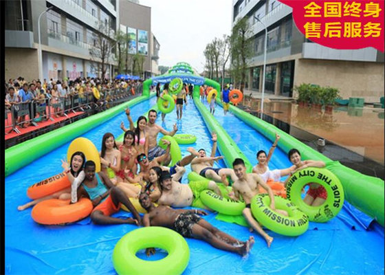 Large Inflatable Water Slides , PVC Tarpaulin Outdoor Inflatable Slideway For funny