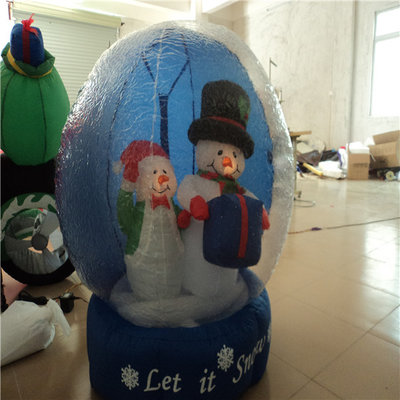 PVC Big Inflatable Christmas Snowman Customized For Decoration
