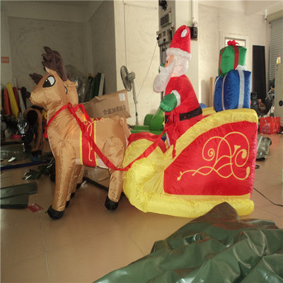 PVC Tarpaulin Christmas Decoration inflatable advertising man / Santa Claus / Deer