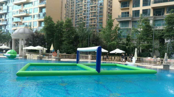 PVC Tarpaulin Outdoor Water Volleyball Court Inflatable , Floating Inflatable Ball Game