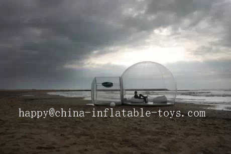 PVC Camping Bubble Inflatable Tent / Clear Inflatable Globe Tent Transparent