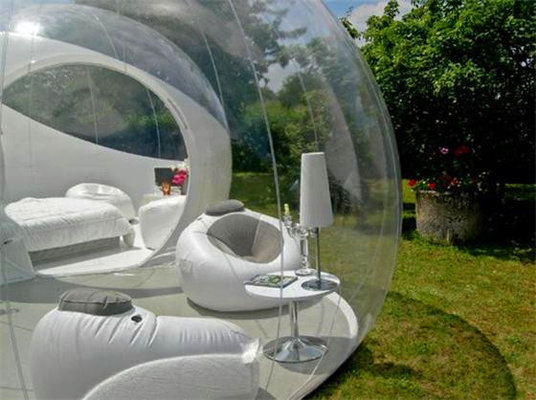 Fireproof inflatable transparent tent / outdoor inflatable tent with One Tunnel