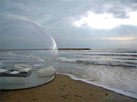Fireproof inflatable transparent tent / outdoor inflatable tent with One Tunnel