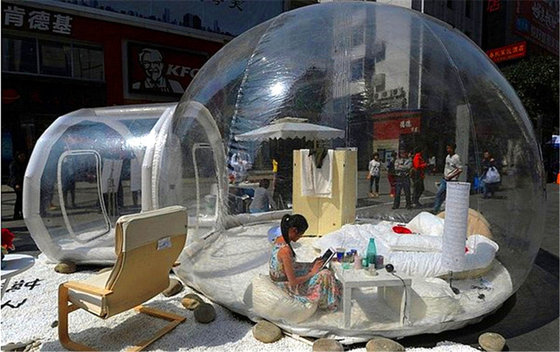 Transparent Inflatable Tent For Watching Meterors , Tramparent Inflatable Camping Tent
