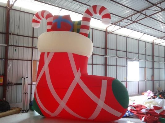 Oxford Cloth Custom Large Christmas Shoes For Decoration , PVC tarpaulin