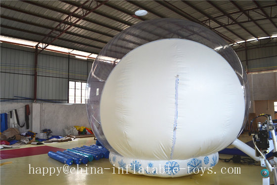PVC Transparent Giant Inflatable Christmas Ball , Lighted Inflatable Snow Ball Customizable