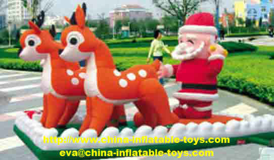 Christmas Decoration Santa Custom Inflatable Products Red Color SGS Certification