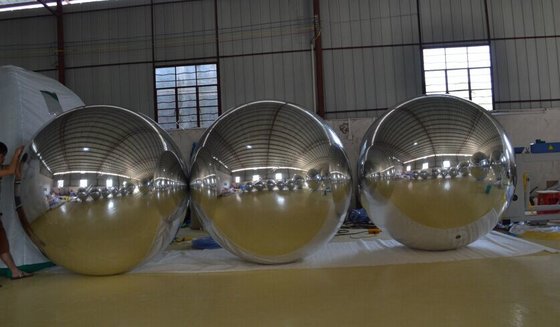 Waterproof Inflatable Balloons , Inflatable Mirror Promotion Ball For Shopping Mall