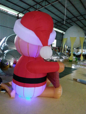 Eight Feet Stitching Oxford Custom Inflatable Products Inflatable Brown Bear With Led Color Light