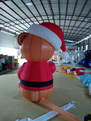 Eight Feet Stitching Oxford Custom Inflatable Products Inflatable Brown Bear With Led Color Light