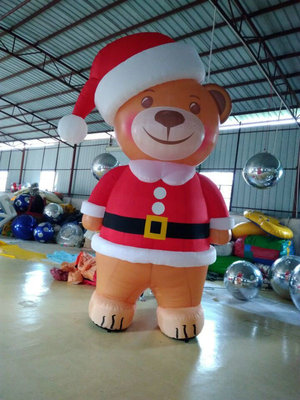 Eight Feet Stitching Oxford Custom Inflatable Products Inflatable Brown Bear With Led Color Light