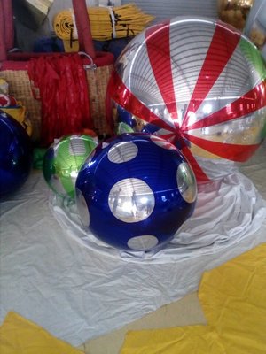 Mirror Cloth Material Inflatable Mirror Ball Double Line Three Synchronization Sewed