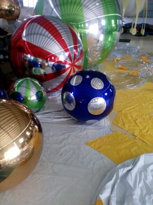 Mirror Cloth Material Inflatable Mirror Ball Double Line Three Synchronization Sewed