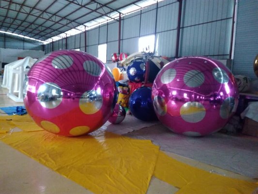 Customized Striped Dot Inflatable Mirror Ball With Repair Kits , 52*45*45cm