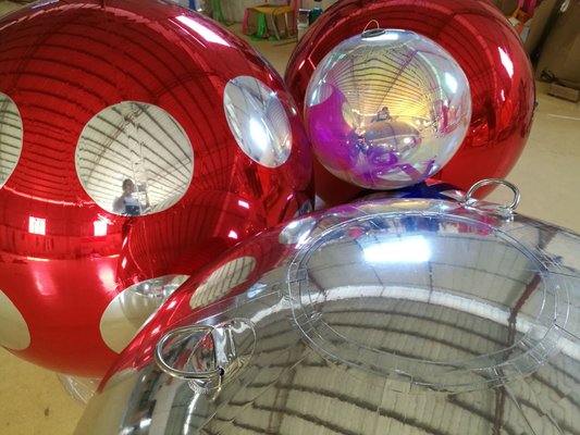 Commercial Silver PVC Inflatable Mirror Ball For Disco Party Decorations