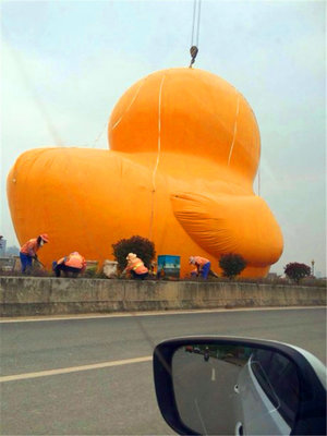 Yellow Big Duck Custom Inflatable Products Model For Adversiting Show In Outdoor