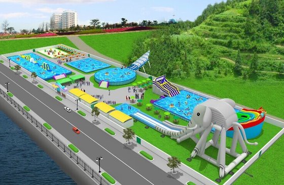 PVC Material Customized Inflatable Products / Water Park Games For Outdoor