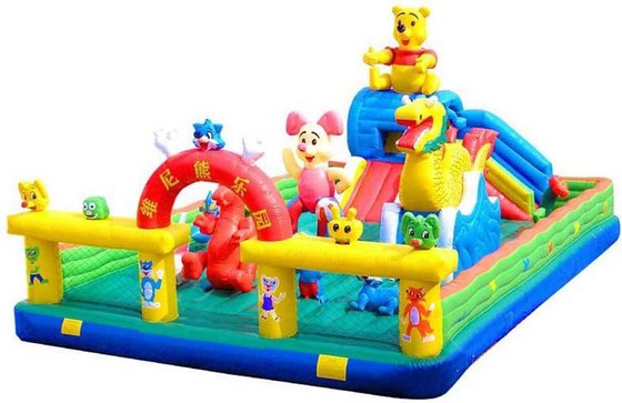Kids Giant Inflatable Toys Inflatable Fun City / Inflatable Bouncy Castle With Slide