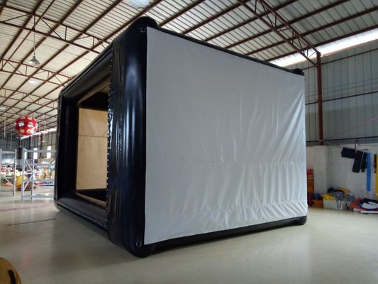 0.9mm PVC Tarpaulin Multifunction Office Projection Movie Screen Black / White