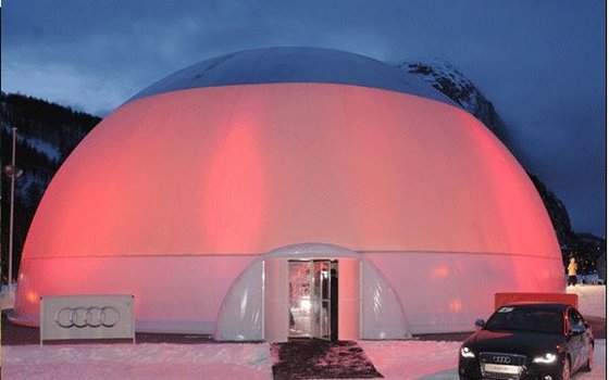 0.9mm PVC Tarpaulin Inflatable Tent Good Tension For Outside Product Promotion